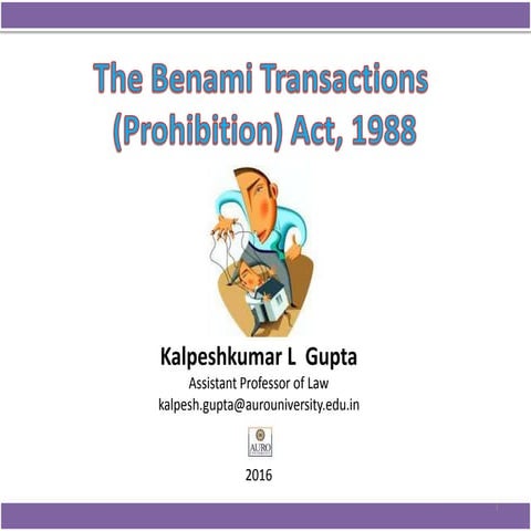Benami Transaction Act, 1988 | PPTX
