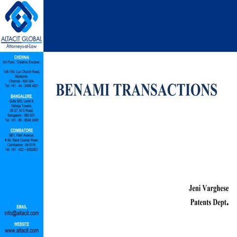 Benami transactions | PPT