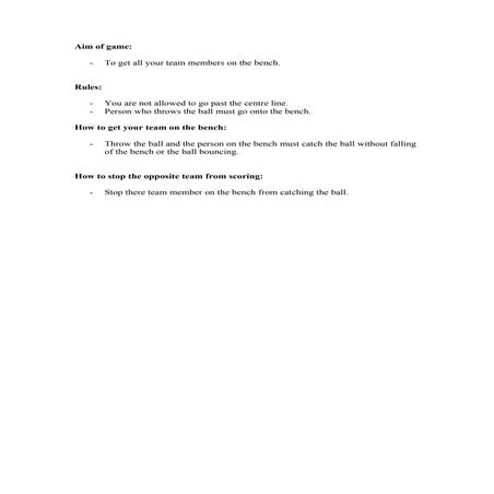 Bench ball rules | PDF