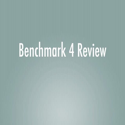 Benchmark 4 Review Key