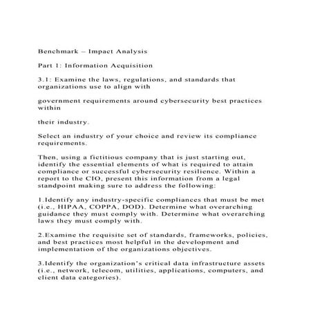 Benchmark – Impact AnalysisPart 1 Information Acquisition .docx