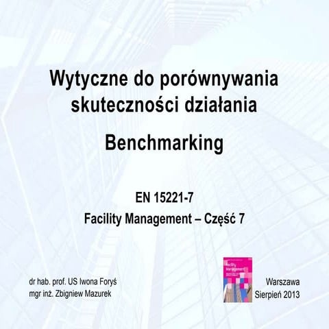 Benchmarking Facility Management wg normy FM | PDF