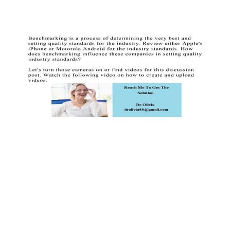 Benchmarking is a process of determining the very best and setti.docx