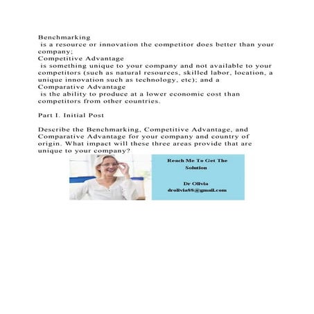 Benchmarking is a resource or innovation the competitor does bette.docx | Business | Business ...