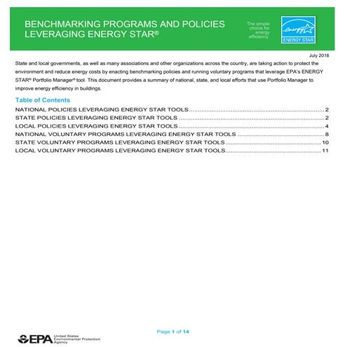 Benchmarking programs and policies factsheet | PDF | Free Download