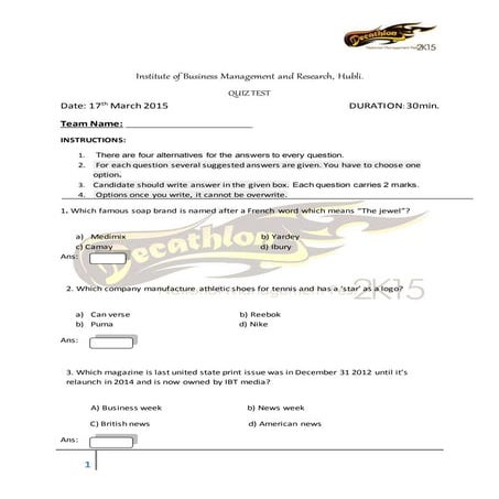 Bench test Decathlon | DOCX