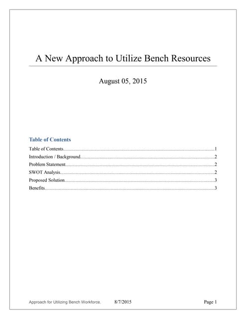 Bench Strength | PPT | Careers