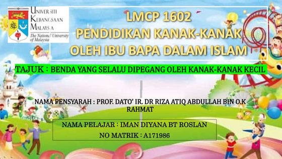 MODUL 6 BENDA YANG SELALU DIPEGANG OLEH KANAK-KANAK KECIL | PPTX