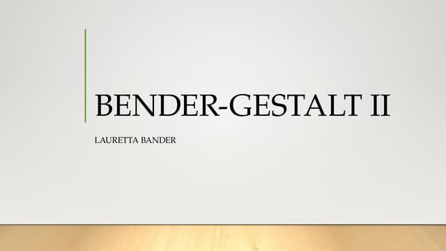 Gestalt bender report | PPTX
