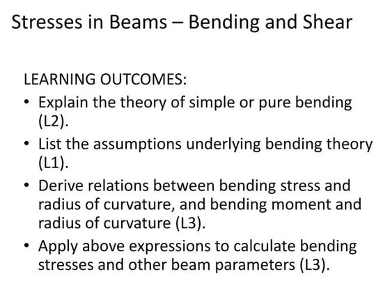 Unit 4 transverse loading on beams and stresses in beams | PPT