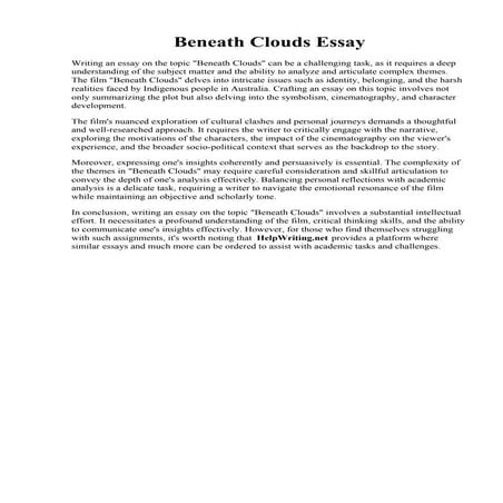 Beneath Clouds Essay.pdf