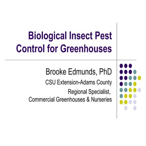 Introduction Biocontrol Insects For Greenhouses | PPT