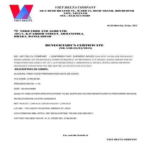 Beneficiary's cert 2 bld | DOC