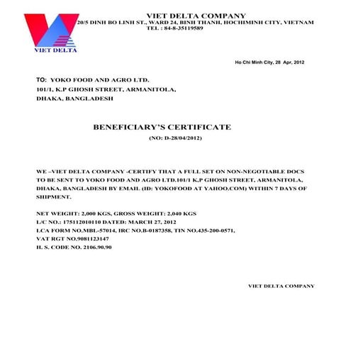 Beneficiary's cert 3 bld | DOC