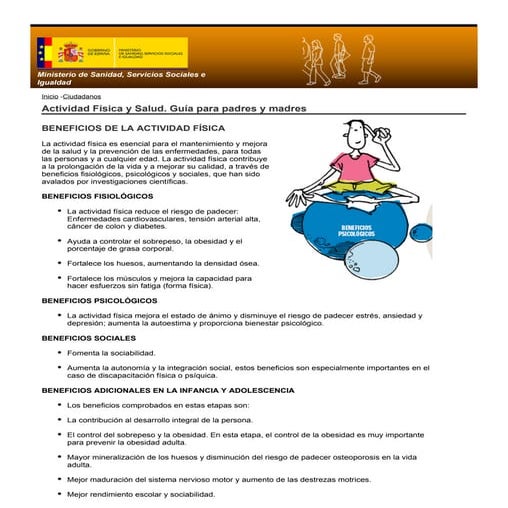 Beneficios del ejercicio físico i 1º bachillerato | PDF