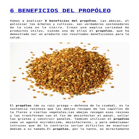 Beneficios del propoleo | PDF