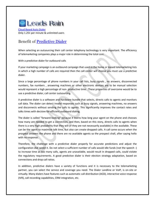 A Complete Guide on Call Center Predictive Dialer | PPT