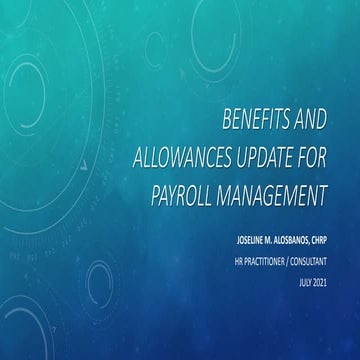 Benefits & Allowances Update Payroll Management | PPTX