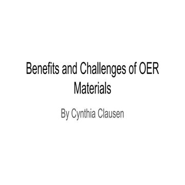 Benefits and challenges of oer materials | PPTX