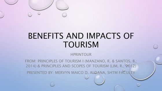 Economic, Environmental & Socio-cultural Significance of Tourism | PDF ...