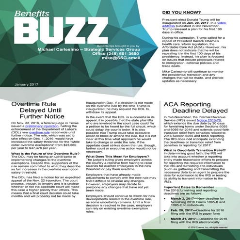 Benefits buzz january 2017 | DOC