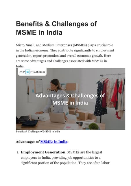 Introduction to MSME | PPT