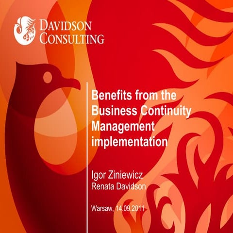 Benefits from BCM implementation (english) | PPT