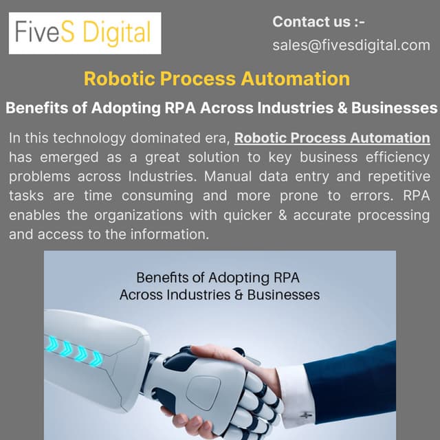 Benefits of Adopting RPA Across Industries and Businesses | PDF