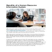 Benefits of a Human Resource Information System | PDF