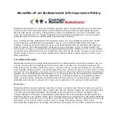 Benefits of an endowment life insurance policy