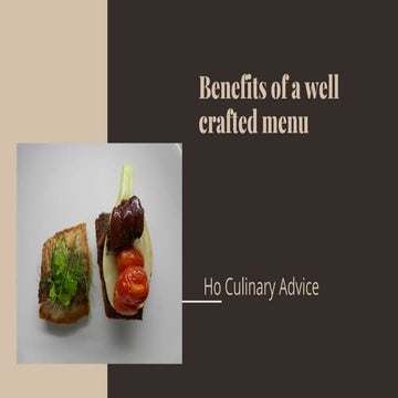 Benefits of a well crafted menu | PDF