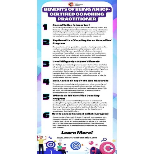 Benefits Of Being An ICF-Certified Coaching Practitioner - Coach Transformation Academy | PDF