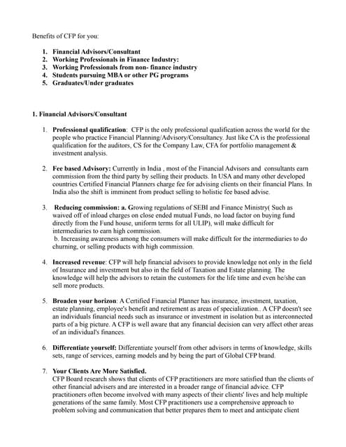 What Is A Certified Financial Planner? | PDF