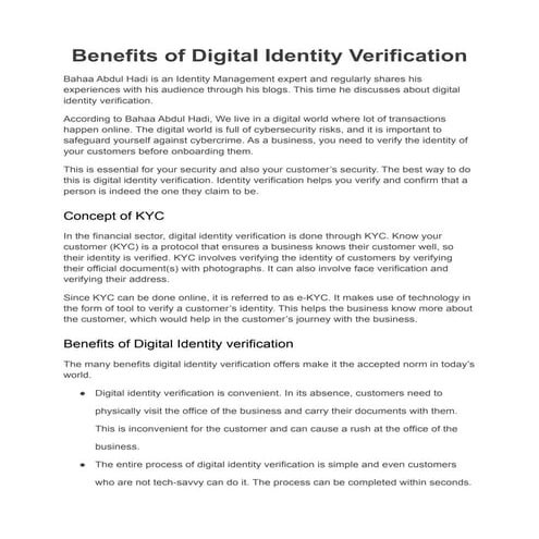 Why Digital KYC Verification is Essential for Modern Banking.docx
