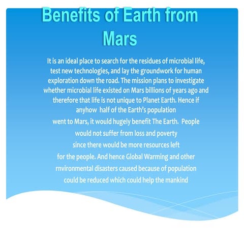 Benefits of Earth from Mars.pptx