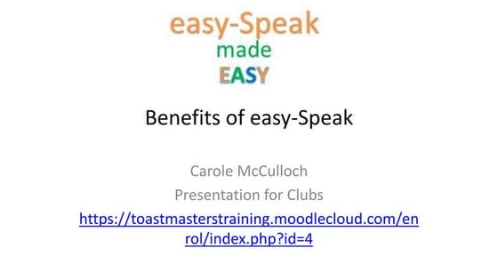 easy-Speak introduction 4 new Toastmasters members | PPTX