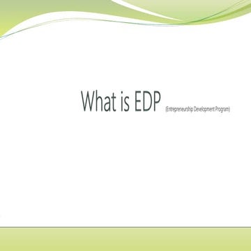 Benefits and need of EDP (Entrepreneurship Development Programs) | PPTX
