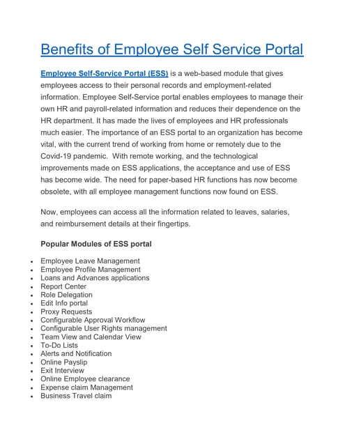 Employee self-service | DOCX