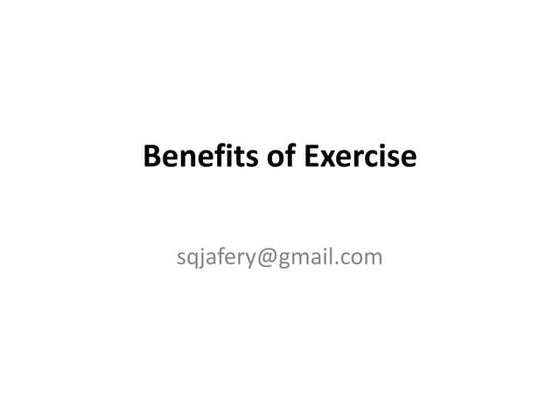Benefits of Exercise | PPT