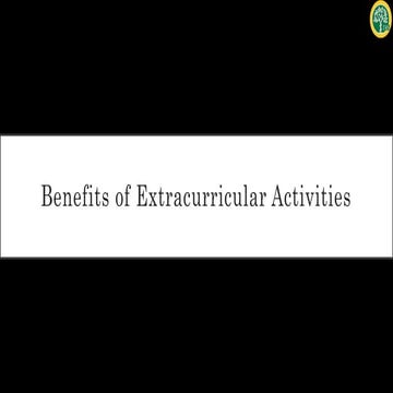 Benefits of Extracurricular Activities | PPTX