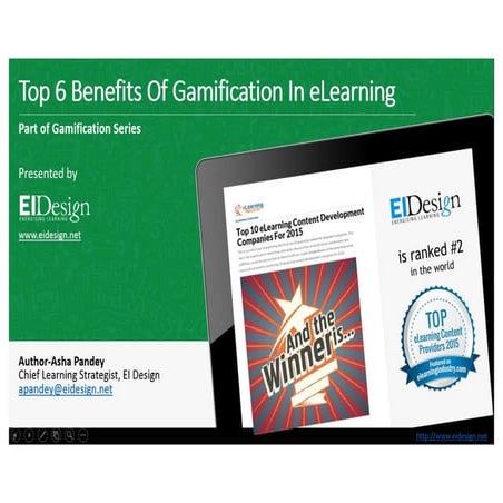 Top 6 benefits of Gamification in eLearning - EI Design | PPT