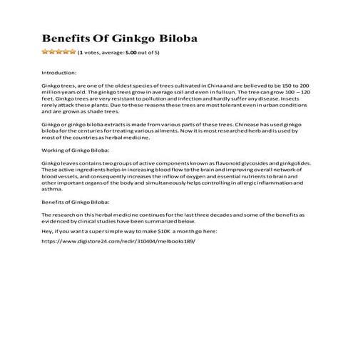 Benefits of ginkgo biloba | DOCX
