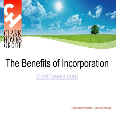 Benefits of Incorporation | PPT