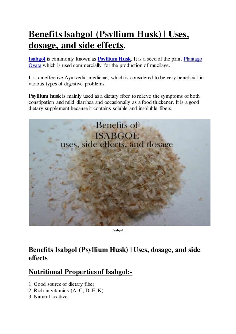 Benefits Of Isabgol