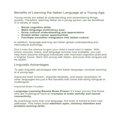 Benefits of Learning the Italian Language at a Young Age.pdf