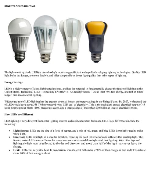 Benefits of led lights | PDF