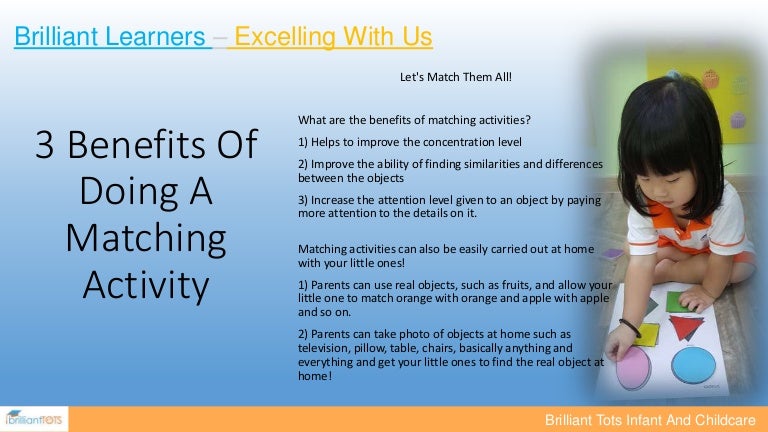 Benefits Of Matching Activities Benefits Of Matching Activities