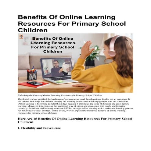 9 Best Advantages of Digital Learning Materials for Primary School ...