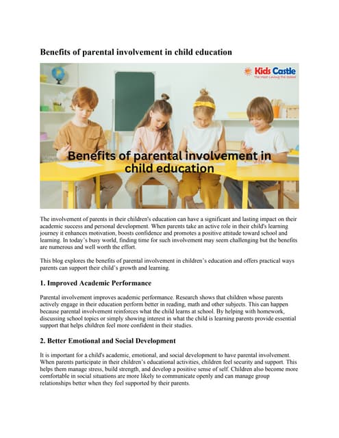 Parent’s role in children education | PPTX