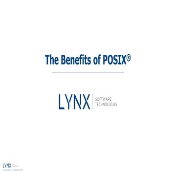 The Benefits of POSIX | PPTX